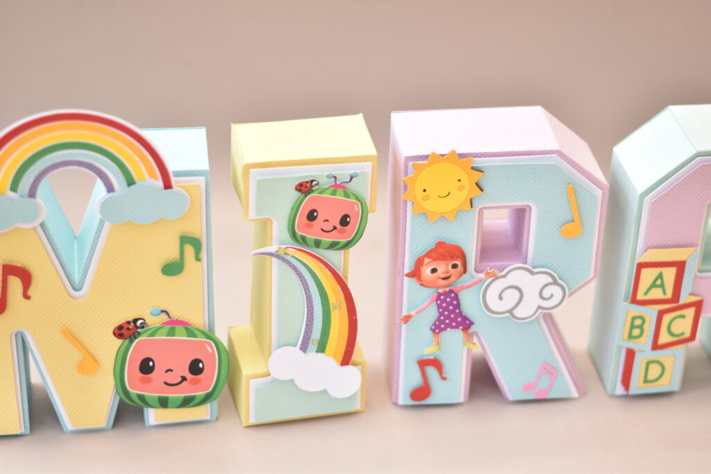 Cocomelon Theme 3D Name Letters - Artzone